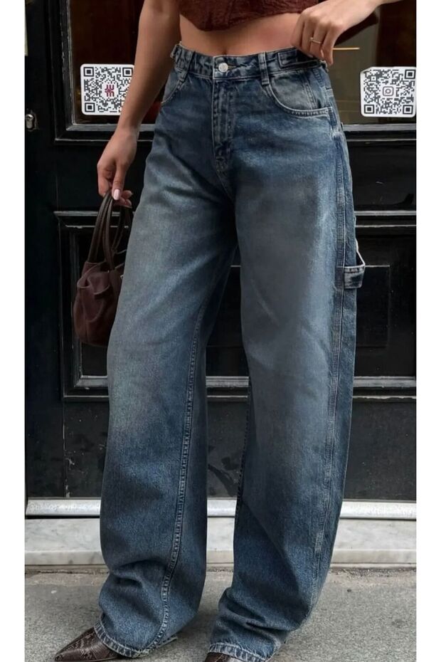 LA TUBA '''Εξαιρετικά άνετοι''' Τζιν με ψηλόμεσο πλαϊνό απολέτο με ...