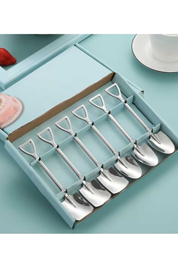 ÇEÇEN HOME 6-Piece Dessert and Coffee Spoon Shovel Shaped Spoon Tea ...
