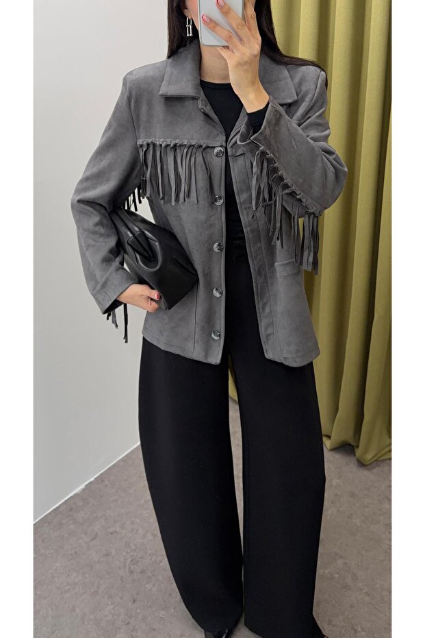 HAZELANNA Püsküllü Süet Ceket - Fiyatı, Yorumları