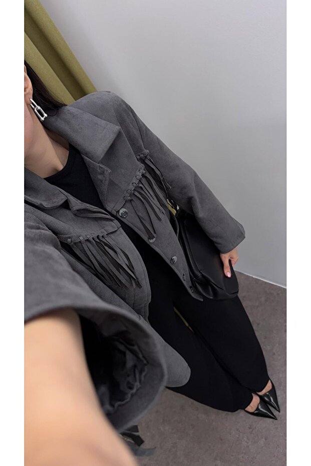 HAZELANNA Püsküllü Süet Ceket - Fiyatı, Yorumları