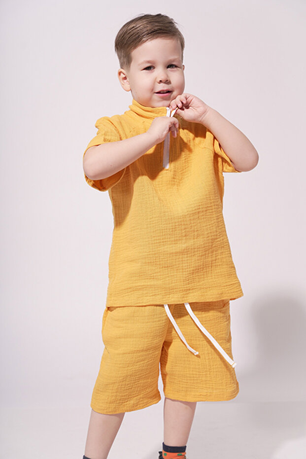 MODJEANS Set elegant din doua piese MODJEANS, bumbac, galben, pentru ...