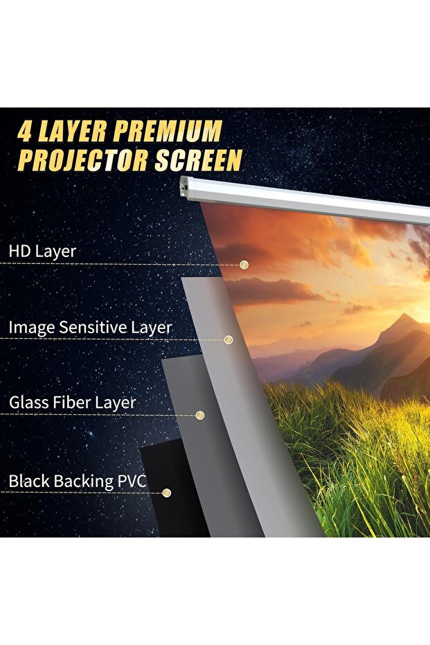 Generic 100'' Electric Projection Screen, Motorized Pull Down Projector ...