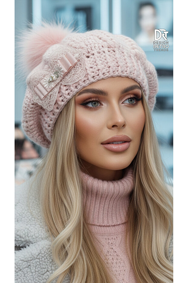 drt tasarım Pudra Pembe Salaş Model Fransız Ressam Bere - Fiyatı, Yorumları