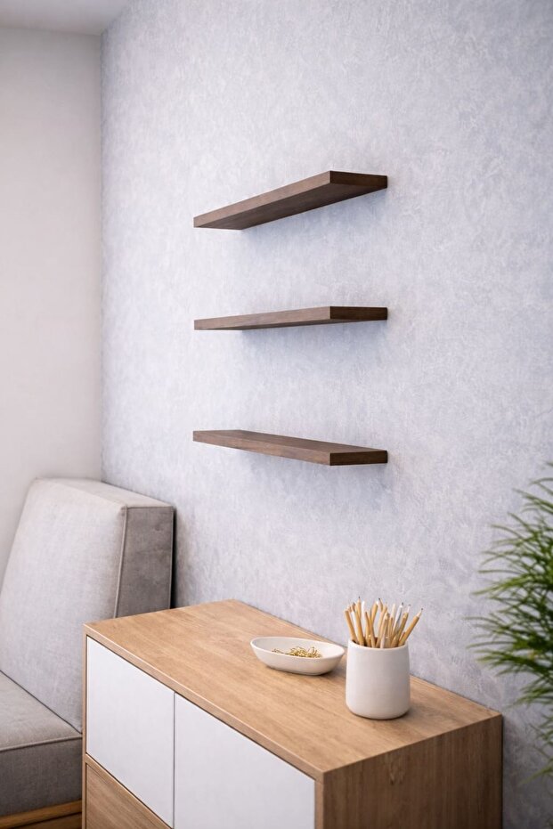 ADIM EBATLAMA Barok Uçan Duvar Rafı 3lü Set Gizli Raf 15cm x 50cm ...