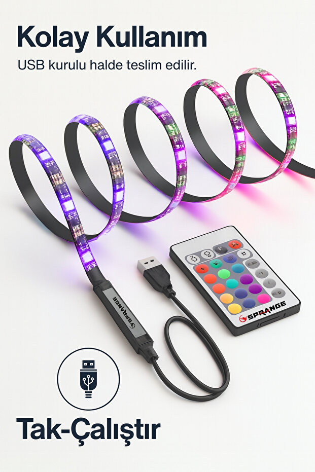 SPRANGE 10 Metre RGB Şerit LED 16 Renkli Kumandalı | 4 Modlu ...