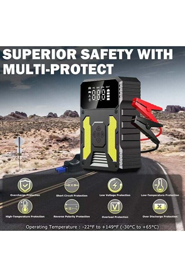 Generic 4 in 1 Car Battery Jump Starter with 150PSI Air Compressor ...