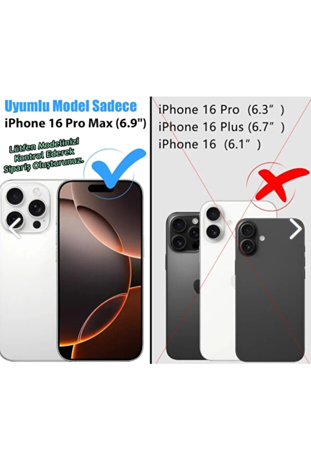 HYPERSOFT Iphone 16 Pro Max (6.9 inç) Uyumlu Stant Olabilen Metal ...