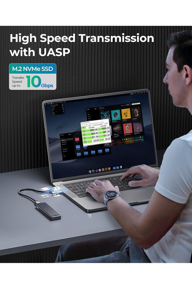 Orico M.2 NVMe SSD Enclosure, USB 3.1 Gen 2 (10 Gbps) to NVMe PCI-E M.2 ...