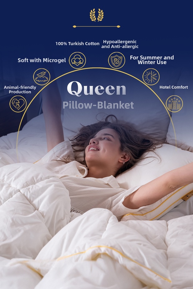 Dreamrite Home Queen Hotel Type Pillow 100% Cotton Fabric Goose down ...