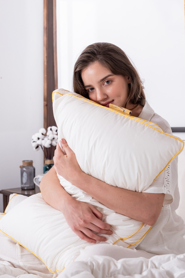Dreamrite Home Queen Hotel Type Pillow 100% Cotton Fabric Goose down ...