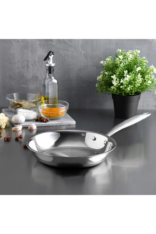 Arshia 24cm Tri-Ply Stainless Steel Fry Pan – Premium 18/10 Steel, Even ...