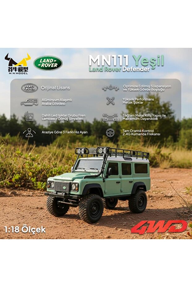 MN Model MN111 1/18 Land Rover Defender 110 4WD RC Model Rock Crawler ...