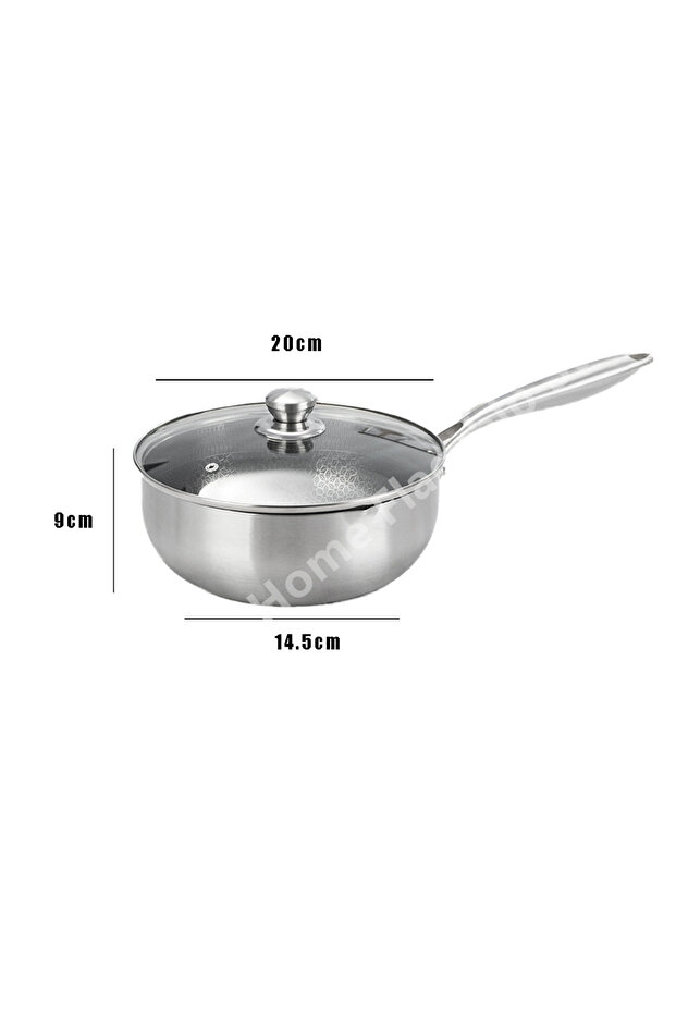 Choice 20cm 410 Stainless Steel Honeycomb Frying Pan Steak Cooking Non ...