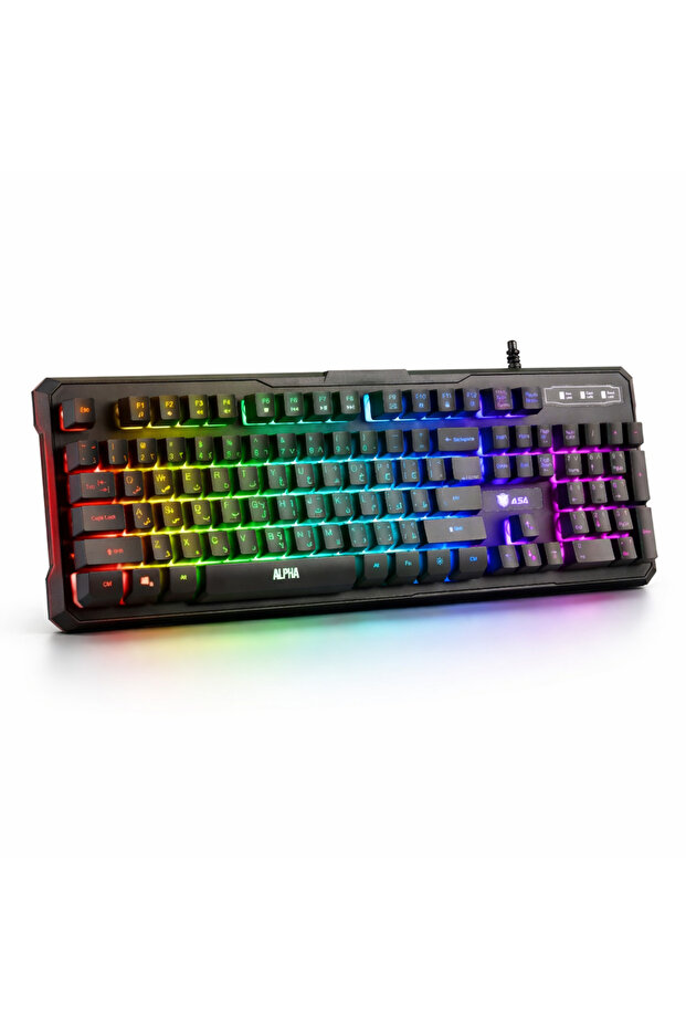 ASA ALPHA RGB Gaming Keyboard, Full-Size Wired Membrane Keyboard with ...