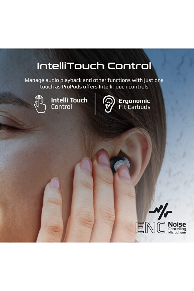 Promate True Wireless Earbuds, In-Ear Active Noise Cancelling Bluetooth ...