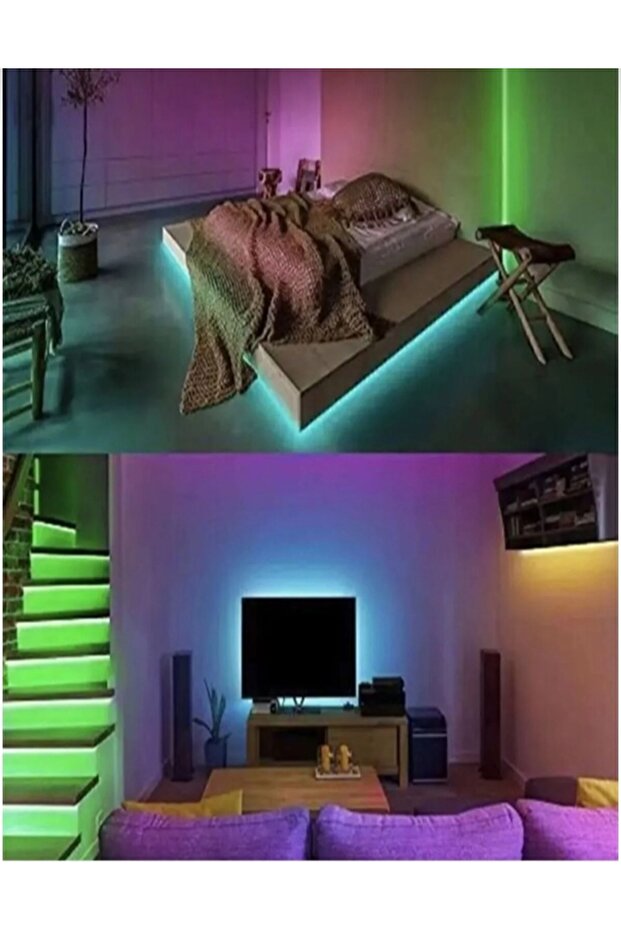 Cata LED STRİP Renkli Şerit Led Rgb İç ve Dış Mekan 5 mt set Tak ...