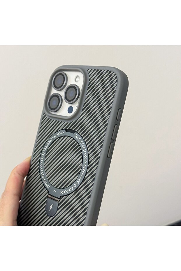 HYPERSOFT Iphone 17 Pro Max (6.9 inç) Uyumlu Stant Olabilen Karbon ...