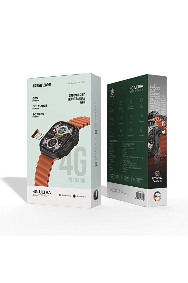 Green Lion 4G Ultra Smart Watch AMOLED Display SIM Calling Android ...