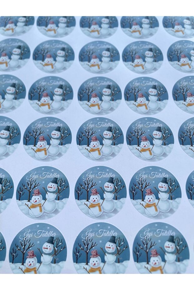 KanvasSepeti İyi Tatiller - Kardan Adam Model Kış Temalı Etiket - Opak ...