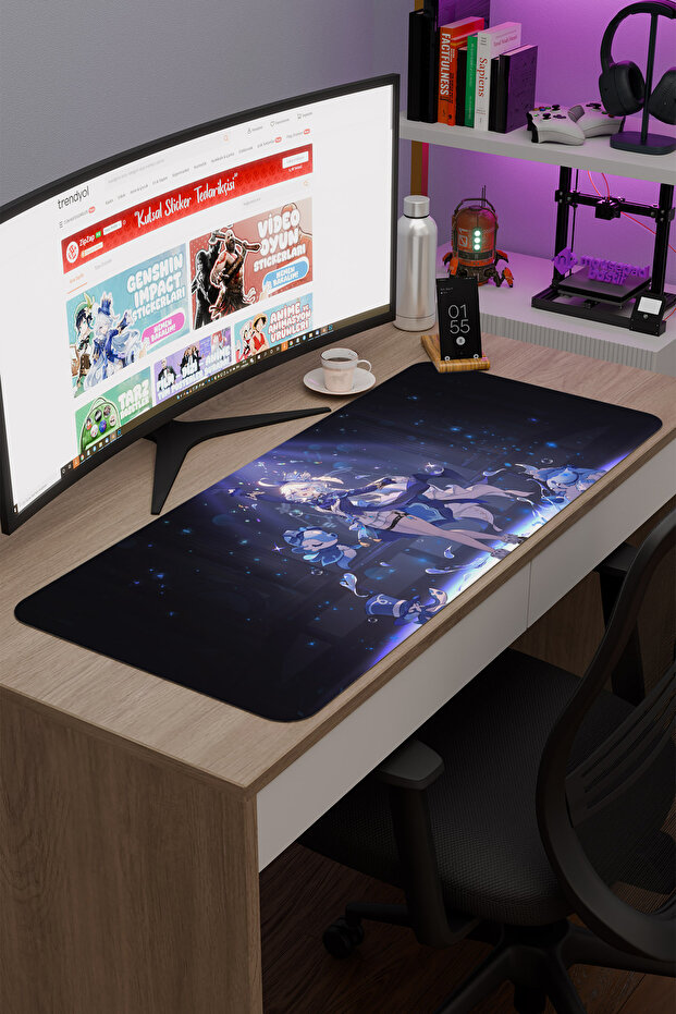mousepad bastir Furina Genshin Impact Anime Gacha V5 - 90x40 XXL Gaming ...