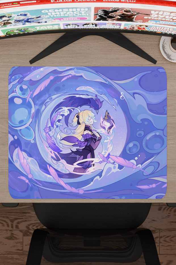 mousepad bastir Fischl Genshin Impact Anime Gacha V2 - 48X40 XL Gaming ...