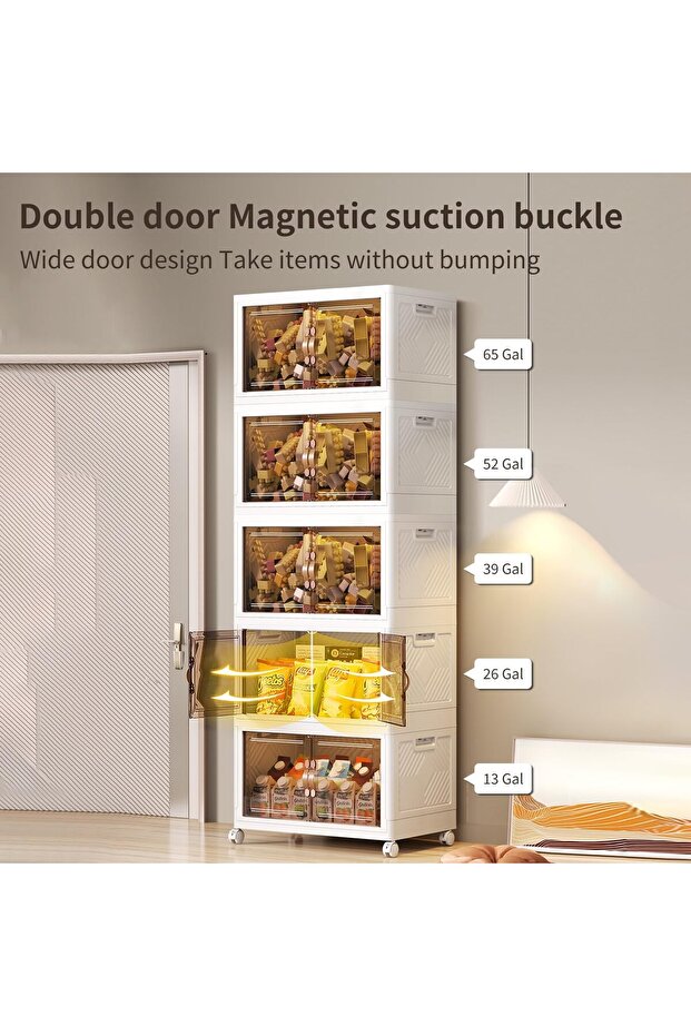 Ruya Dukkan Foldable Storage Closet Large Size with Wheels and Magnetic ...