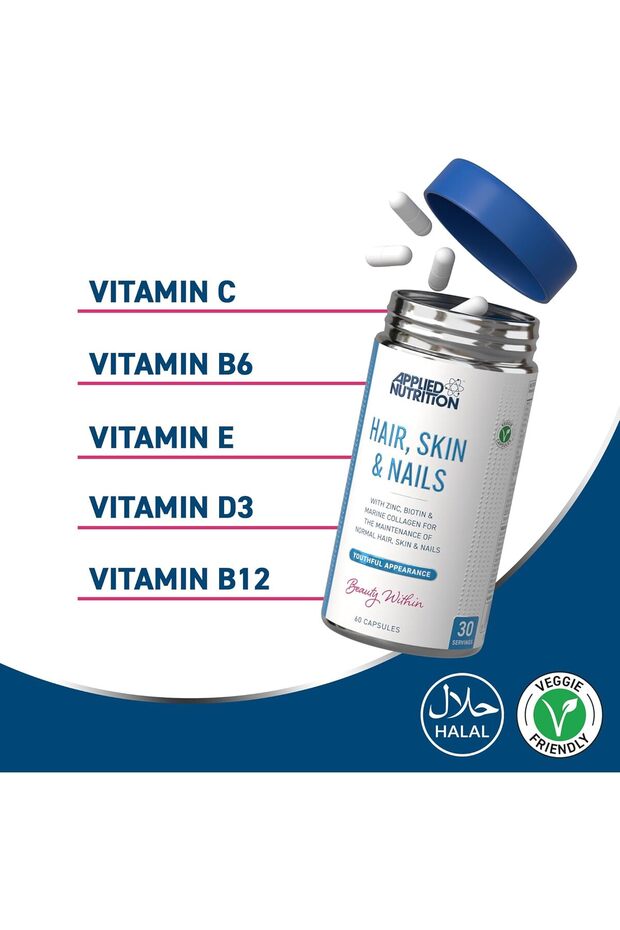 applied nutrition Biotin & Marine Collagen for Healthy Hair Growth ...