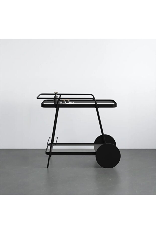 MERZANA Tekerlekli Metal Bar Servis Arabası – Cam Raflı, Modern & Şık ...