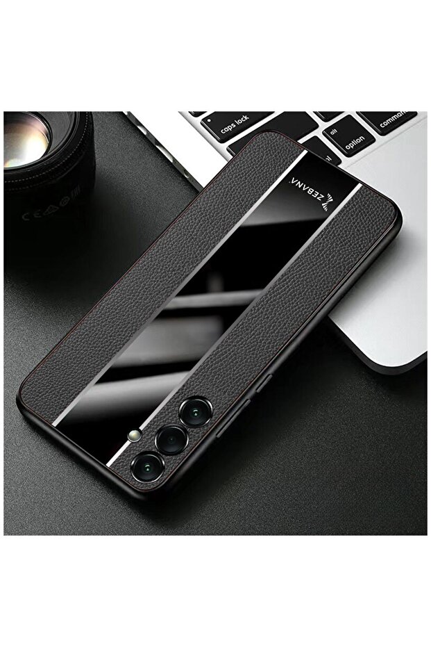 Zebana Samsung Galaxy A17 Compatible Case Premium Leather Case Black ...