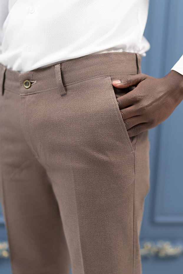 NOTRA Παντελόνι χειμερινής γαμπαρντίνας με υφή βαμβακιού κανονικής ...