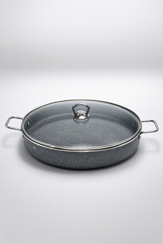 KAMPANYALI Mega Boy Granit 34 Cm Basık Tencere | Yapışmaz Yanmaz Geniş ...