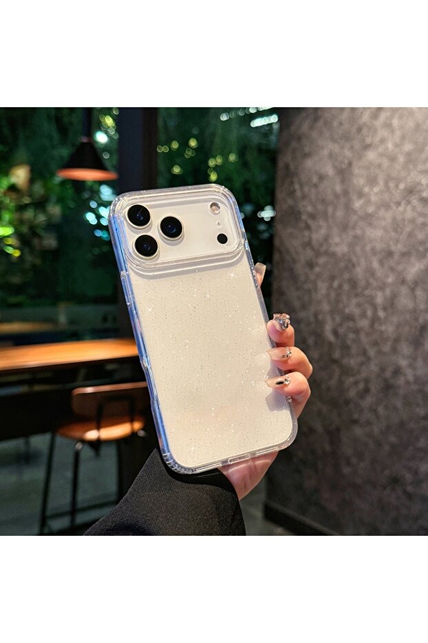 Choice iPhone17 Pro Max white Transparent Glitter glitter protection ...