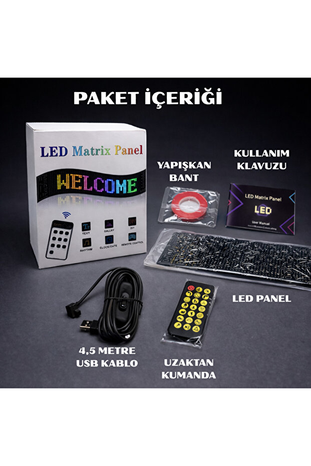 Artnest Programlanabilir LED Matrix Kayan Yazı Tabela | 35x10 cm, 20x64 ...
