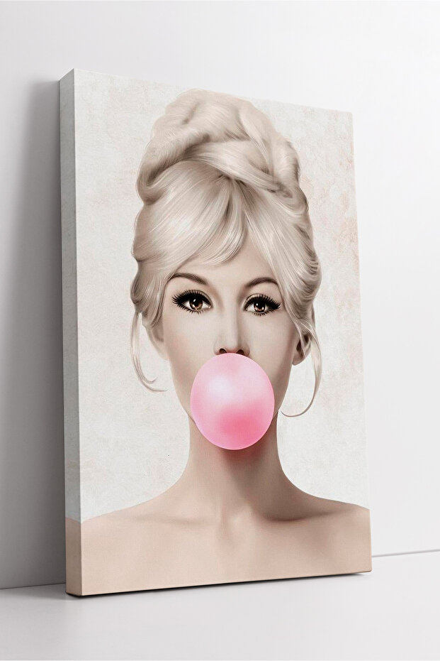 KOSS Dijital Portret iconic de Brigitte Bardot, gumă roz, stil modern ...