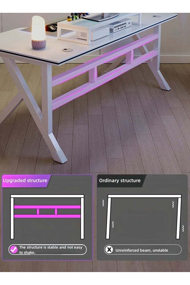 EGG K-Shaped Gaming Desk 140cm Computer Table Home Office Desk Large ...