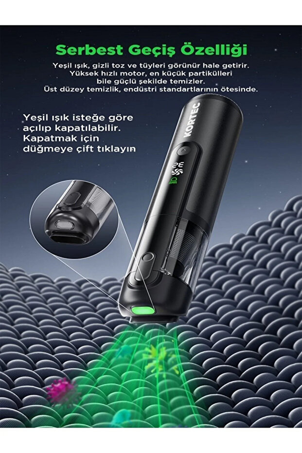 Kortec 22500 Pa Ally Güçlü Yeni Model Portatif Vakumlu Kablosuz ...
