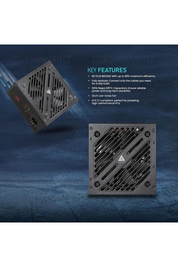 Aztech PRIME 750W 80+ Bronze Fully Modular PSU, ATX 3.1 & PCIe 5.1 ...