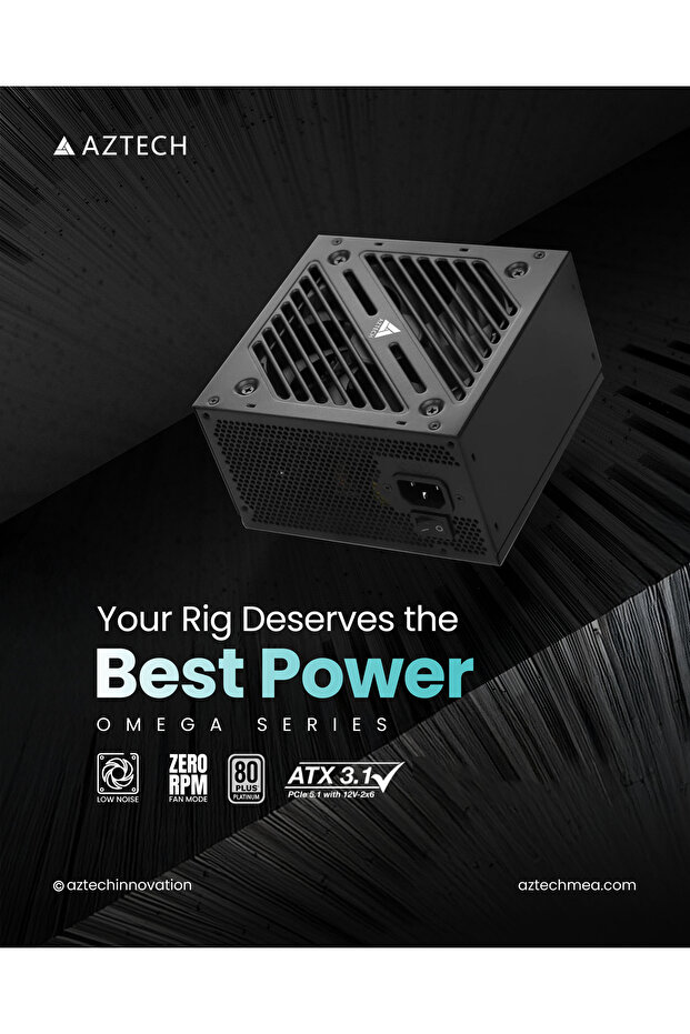 Aztech Omega 1250w 80 Gold Fully Modular Psu Atx 3 1 Pcie 5 1 Quiet Fan ...