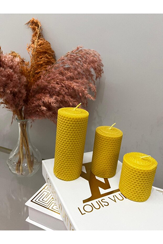 AUROLİN 3 lü Gold Bee Balmumu Mum Seti (7*5cm,10*6cm,14*5cm) - Fiyatı ...