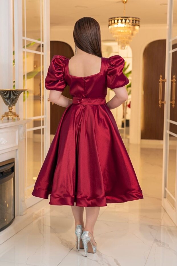 Matik Abiyem Bella Tafta Balon Kol Midi Elbise - Fiyatı, Yorumları