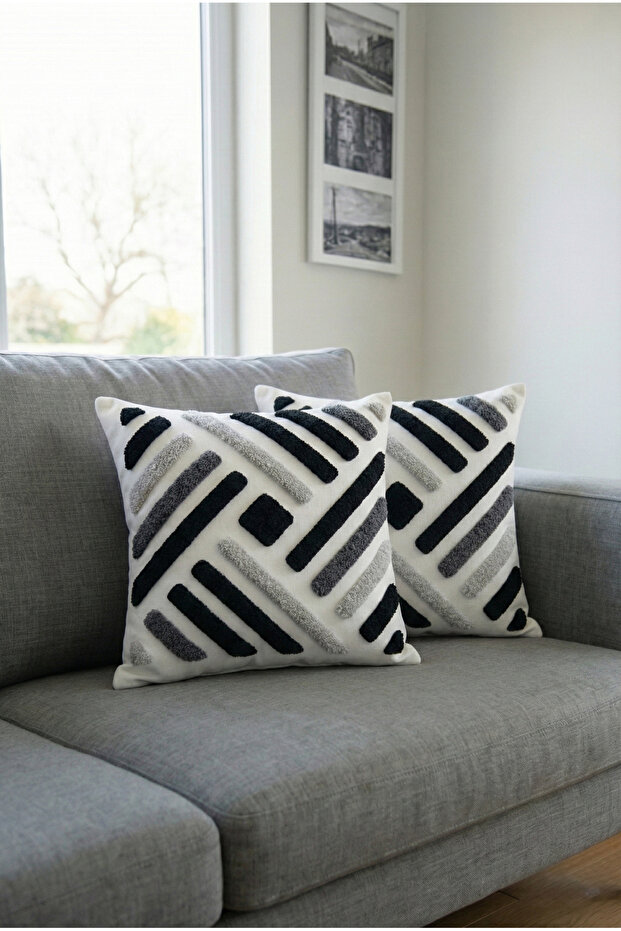 Hayal Dekoratif Punch Embroidery Patterned 3D Digital Printed Geometric ...