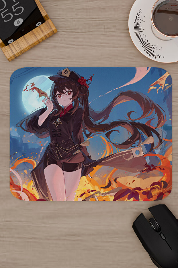 mousepad bastir Hu Tao Genshin Impact Anime Gacha V2 - 22x18 подложка ...
