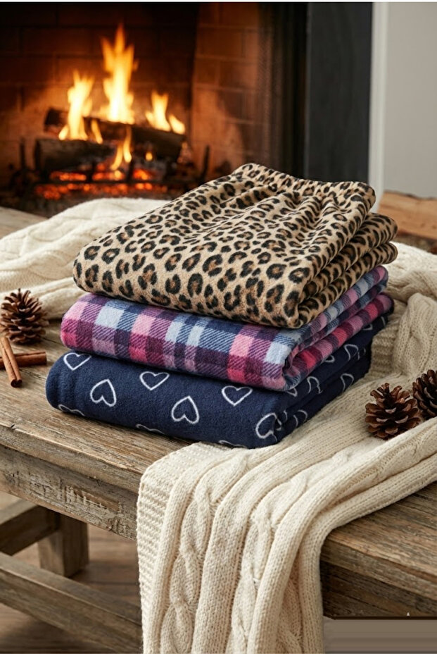 Modaley Giyim طقم بيجامة نسائية شتوية من الصوف مكون من 3 قطع باللون ...