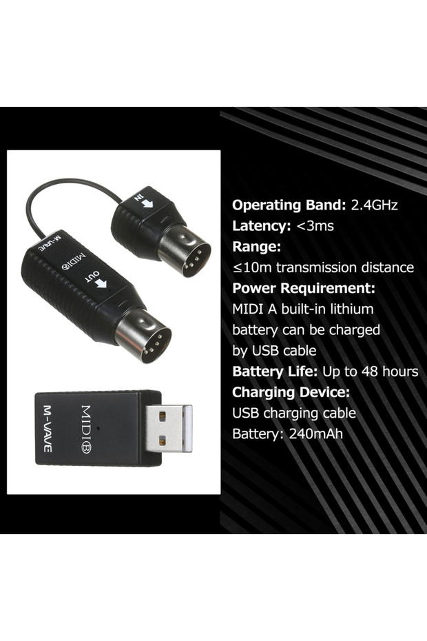 Choice M-VAVE MS1 Mini Wireless Transmission System MIDI System MIDI ...