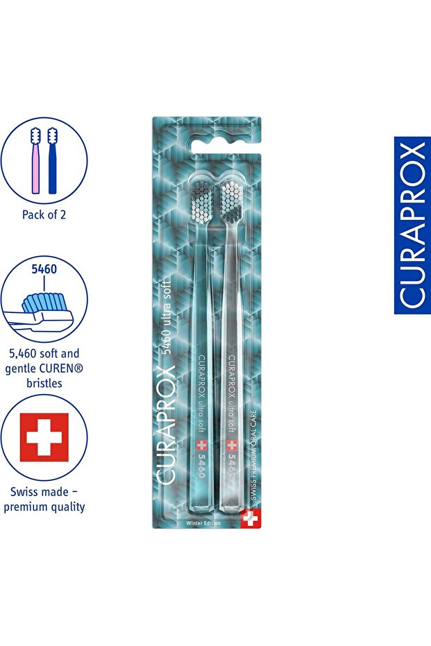 Curaprox فرشاة أسنان يدوية CS 5460 للبالغين بشعيرات CUREN® 5460 | لطيفة ...
