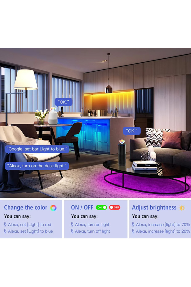 Choice EU Plug 4m full kit Zigbee DC24V COB LED Strip Light 840leds/m 1 ...