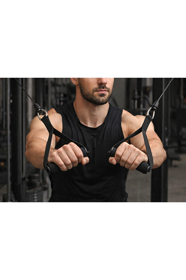 Leyaton Siyah Cable Crossover Handle İthal Elcik Çekiş Aparatı (çift ...
