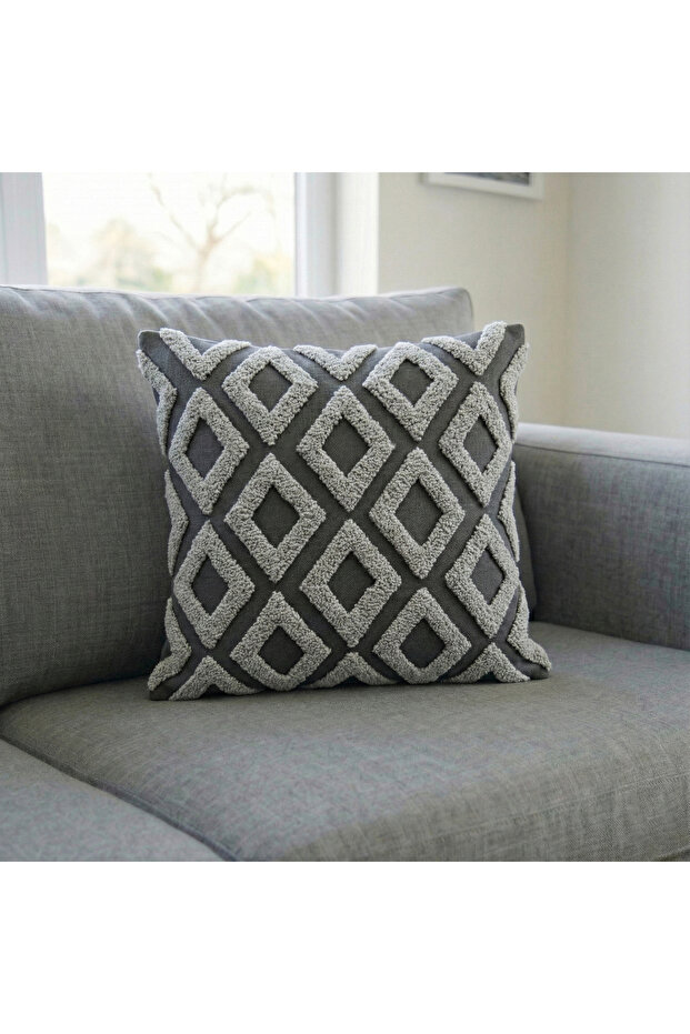 Hayal Dekoratif Punch Embroidery Pattern Gray Themed Triangle Patterned ...