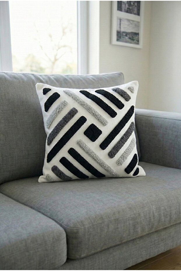 Hayal Dekoratif Punch Embroidery Patterned 3D Digital Printed Geometric ...