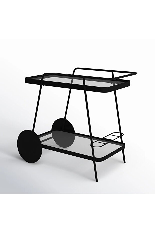 MERZANA Tekerlekli Metal Bar Servis Arabası – Cam Raflı, Modern & Şık ...